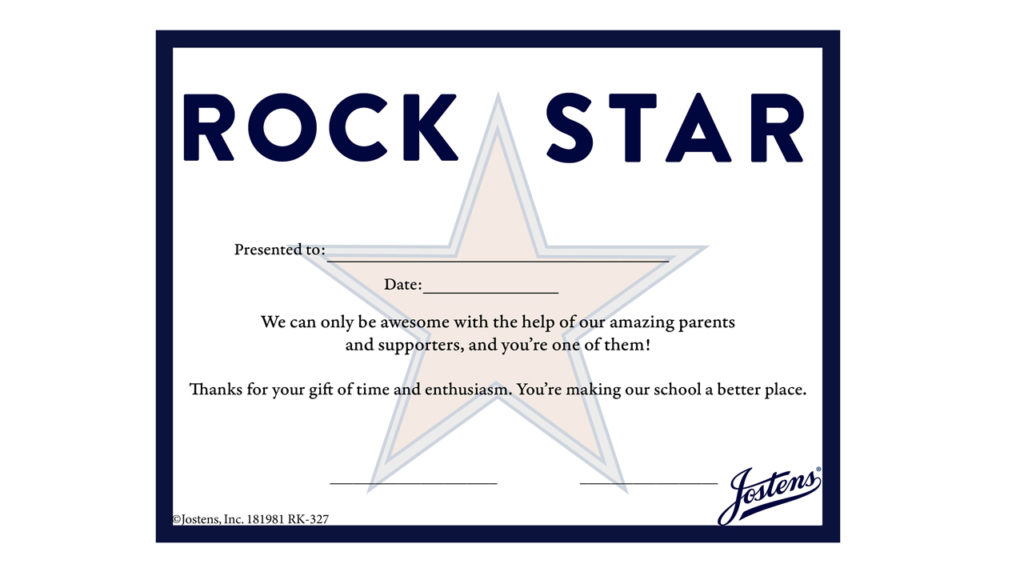 Rock Star Certificate | Jostens Renaissance EducationJostens ...